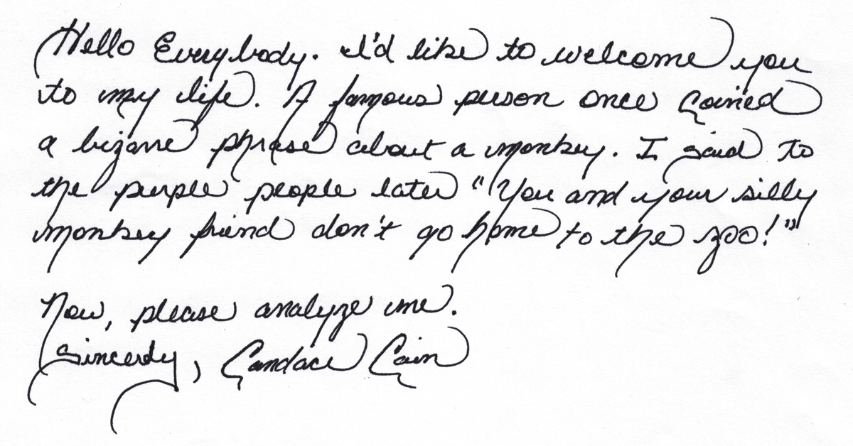 Video Handwriting Analysis Of The Month Candace 1 Of 2 Handwriting University Learn 